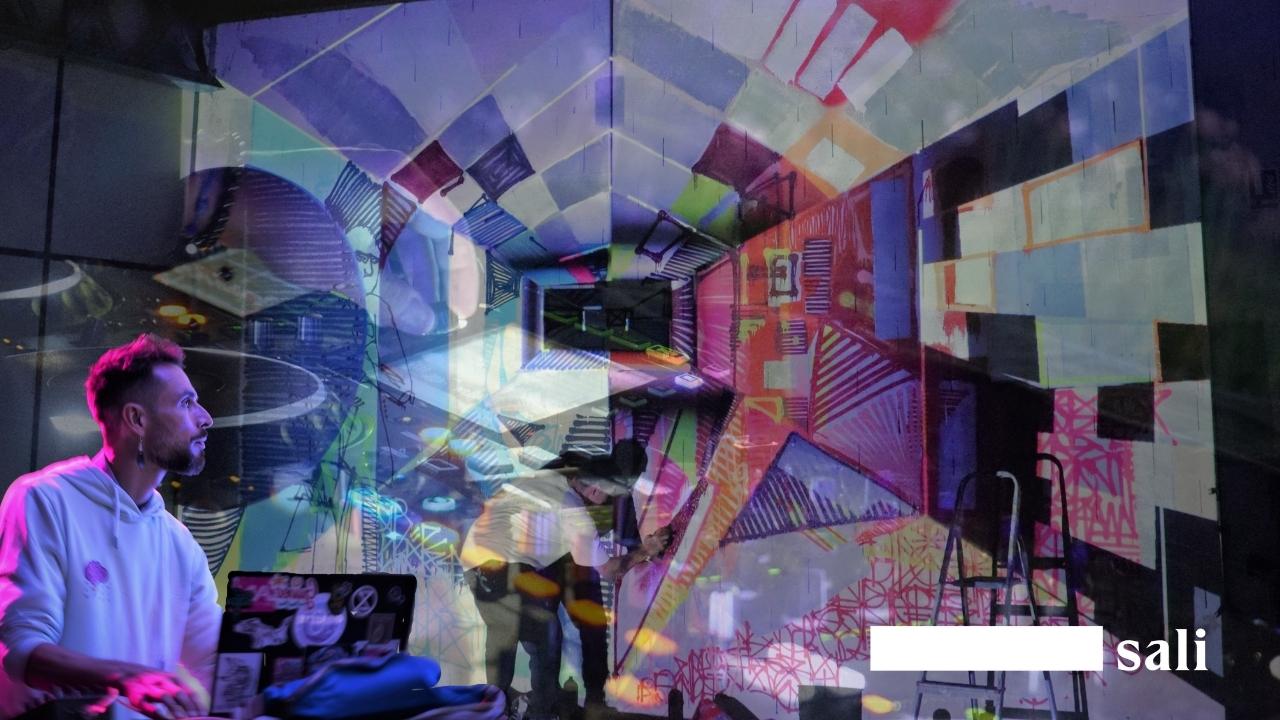Live paint-mapping -konsertti - Institut français